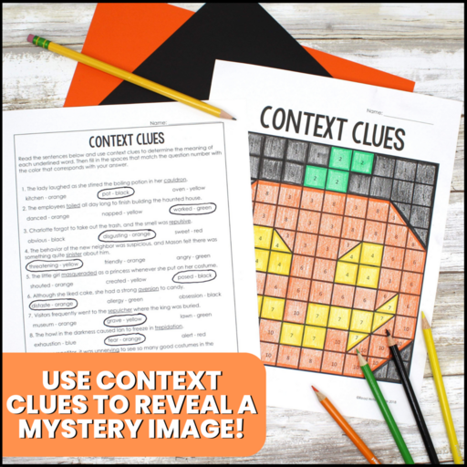 Halloween Reading Comprehension and Context Clues Activities Bundle ...