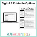 Text Message Analysis Making Inferences Activity – Read Write Middle