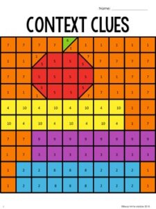 Context Clues Color By Number - Read Write Middle
