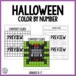 Halloween Context Clues Color By Number - Read Write Middle