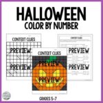 Halloween Context Clues Color By Number - Read Write Middle