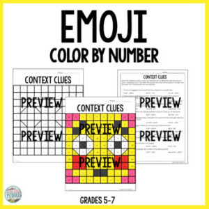 Emoji Context Clues Color By Number - Read Write Middle