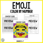 Context Clues Color by Number Worksheets Bundle – Read Write Middle