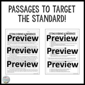 Inferences & Citing Evidence Reading Comprehension Passages and ...