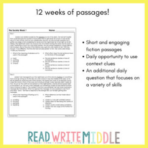 Daily Reading Comprehension Passages Fiction Context Clues – Read Write ...
