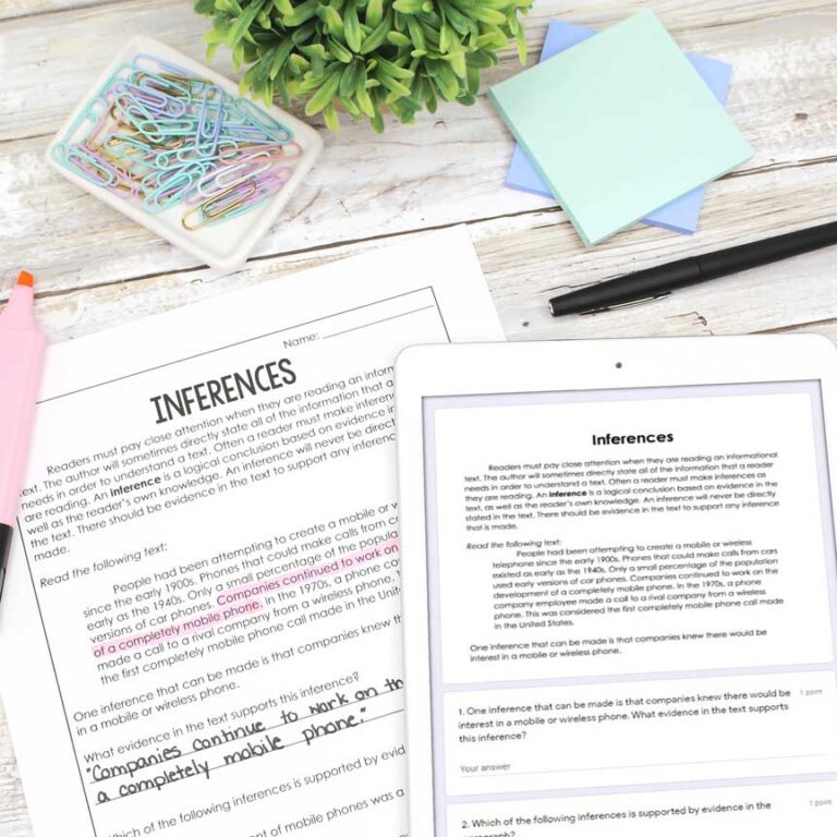 Reading Test Prep for Middle School - Making Inferences and Citing ...